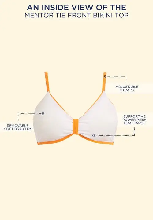 SWIMSUITS FOR ALL Mentor Tie Front Bikini Top - Pineapple