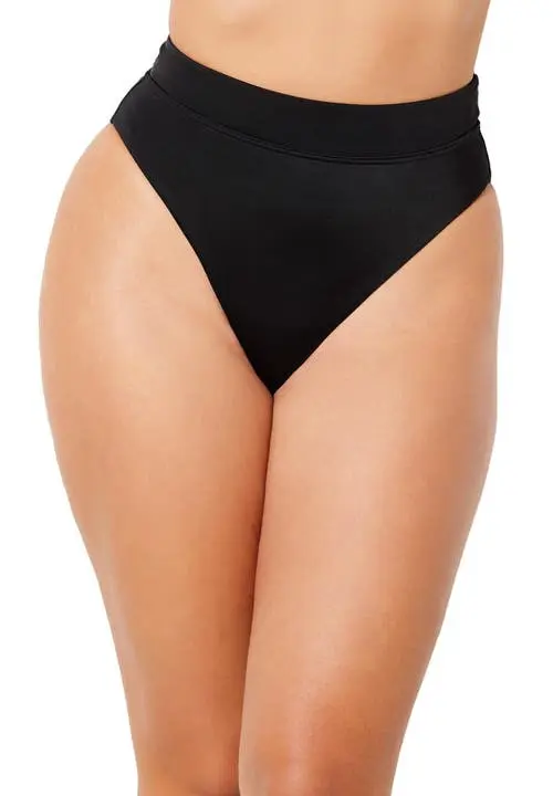 SWIMSUITS FOR ALL High Waist Cheeky Bikini Brief - Black
