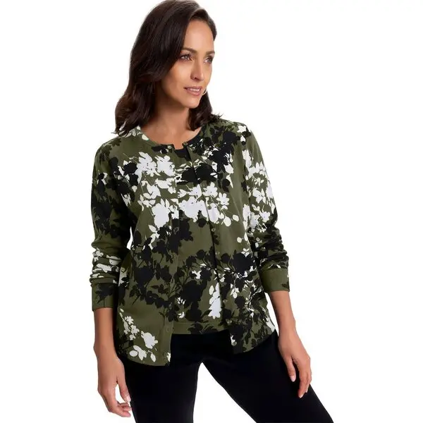 JESSICA LONDON Fine Gauge Button-front Cardigan - Multicolored