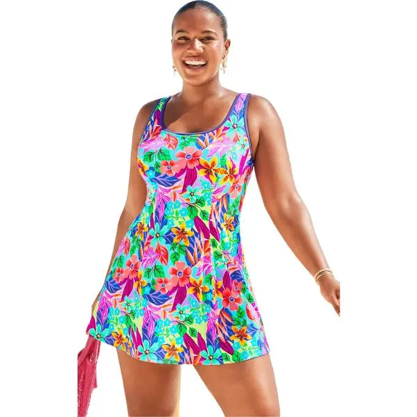 SWIMSUITS FOR ALL Tank Swimdress - La Dolce Floral