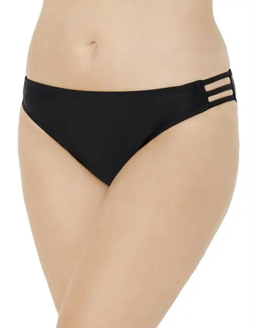 SWIMSUITS FOR ALL Triple String Bikini Bottom - Black