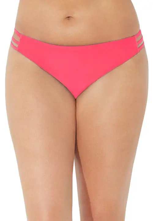 SWIMSUITS FOR ALL Triple String Bikini Bottom - Coral Reef