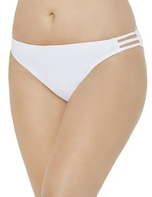 SWIMSUITS FOR ALL Triple String Bikini Bottom - White