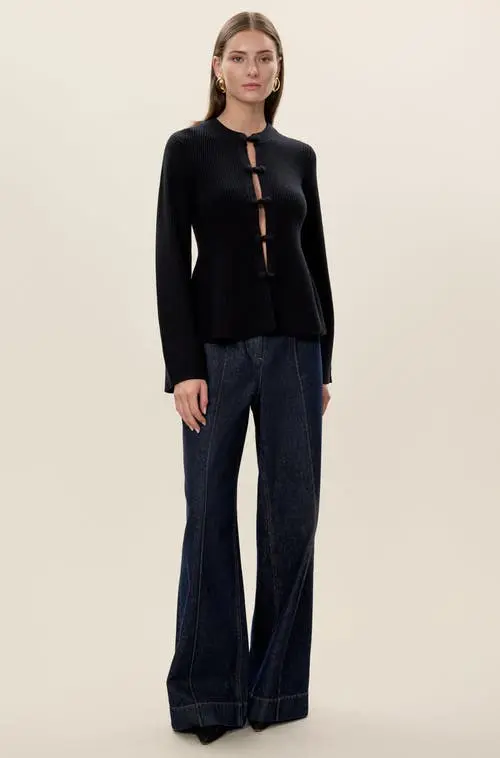 Rebecca Taylor Rhea Knit Peplum Cardigan