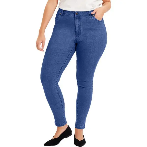 JUNE + VIE Curvie Fit Skinny Jeans - Medium Blue