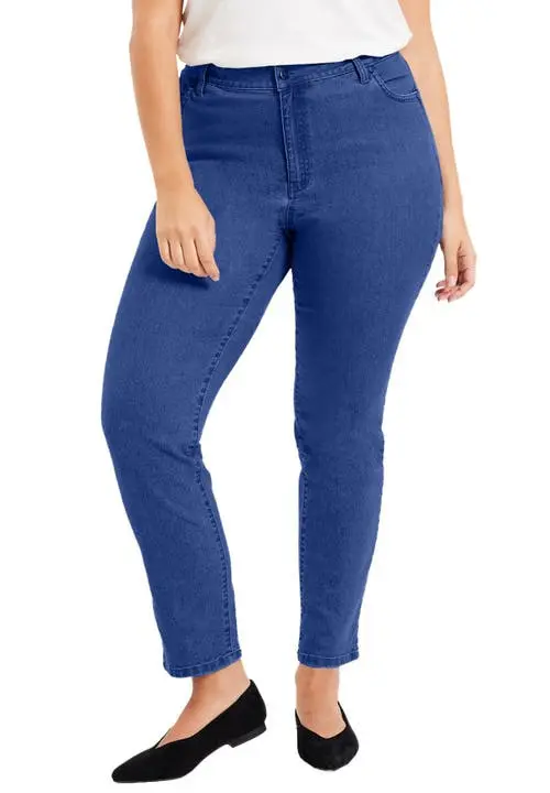 JUNE + VIE Curvie Fit Straight-leg Jeans - Medium Blue