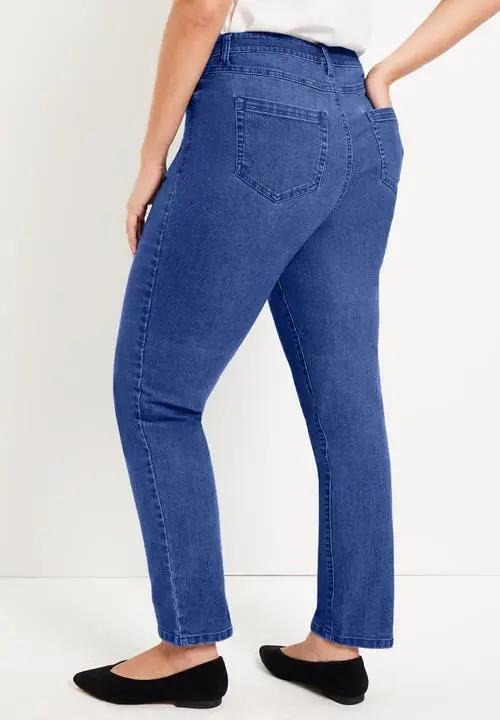 JUNE + VIE Curvie Fit Straight-leg Jeans - Medium Blue