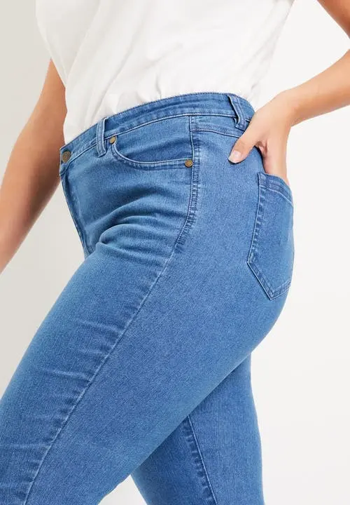 JUNE + VIE Curvie Fit Straight-leg Jeans - Medium Blue