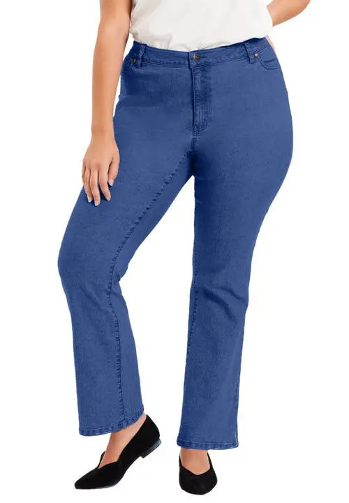 JUNE + VIE Curvy Fit Bootcut Jeans - Medium Blue