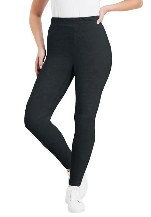 JUNE + VIE Classic Ankle Legging - Heather Charcoal