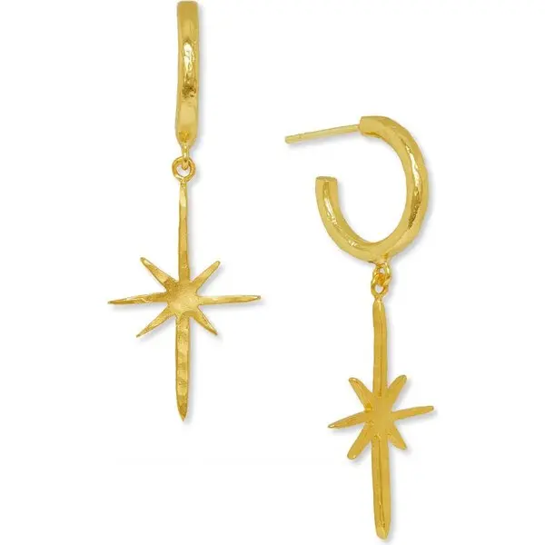 OTTOMAN HANDS Northern Star Hoop Earrings - Brass