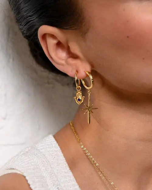 OTTOMAN HANDS Northern Star Hoop Earrings - Brass
