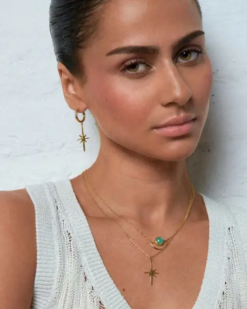 OTTOMAN HANDS Northern Star Hoop Earrings - Brass