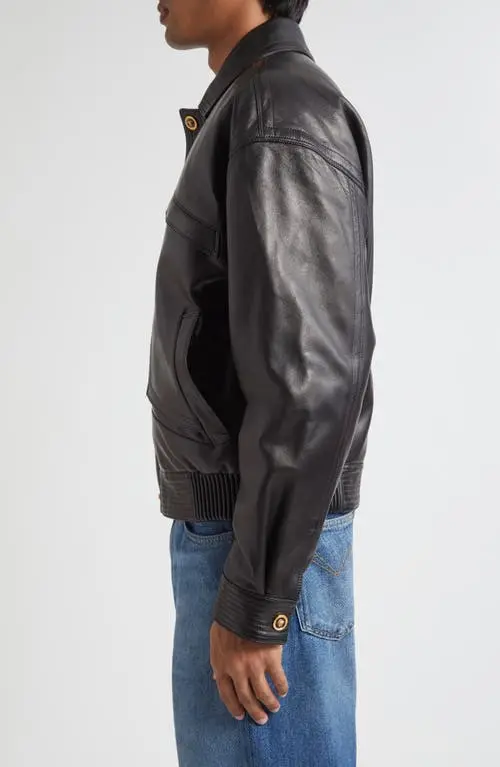 Versace Plongé Leather Blouson Jacket