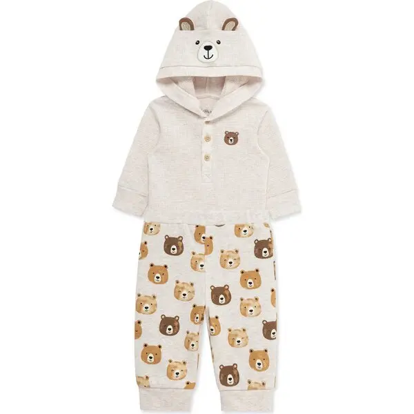 LITTLE ME Bear Hooded Bodysuit & Joggers Set
