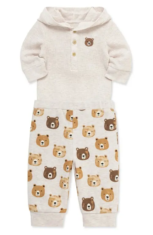 LITTLE ME Bear Hooded Bodysuit & Joggers Set