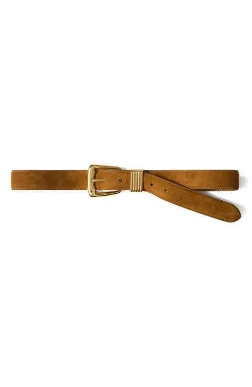 Veronica Beard Arch Suede Belt - Acorn