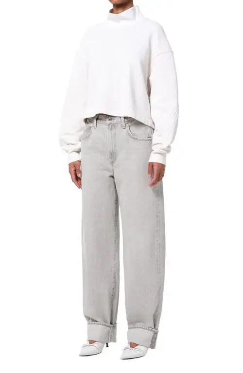 AGOLDE Isra Mock Neck Fleece Pullover