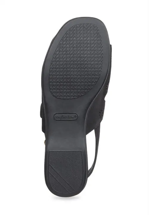 COMFORTVIEW Sutton Suede-like Adjustable Sandal - Black