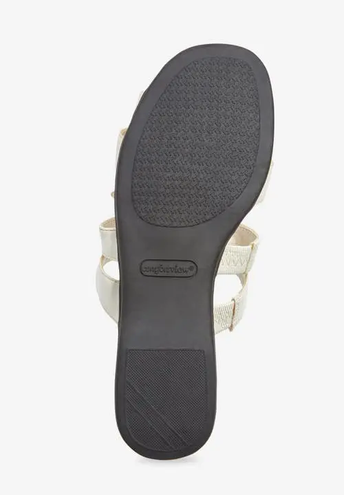 COMFORTVIEW Floral Slip-on Sandals - White