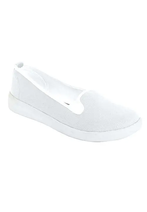 COMFORTVIEW Dottie Cotton Canvas Slip-on Sneakers - White