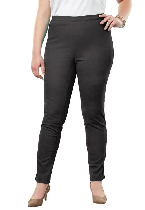 JESSICA LONDON Stretch Denim Straight-leg Jeggings - Black
