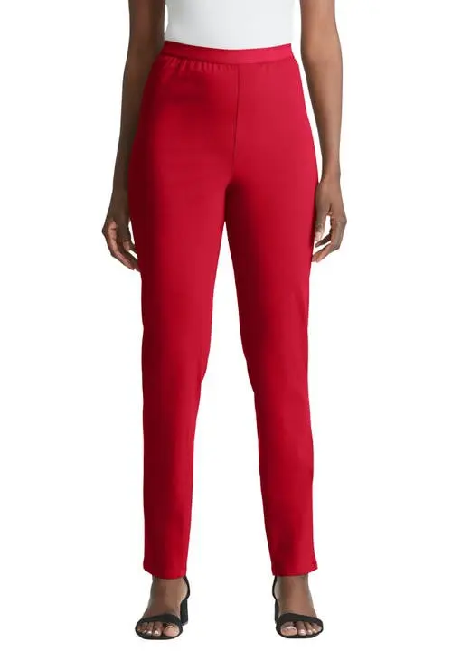 JESSICA LONDON Stretch Denim Straight-leg Jeggings - Classic Red