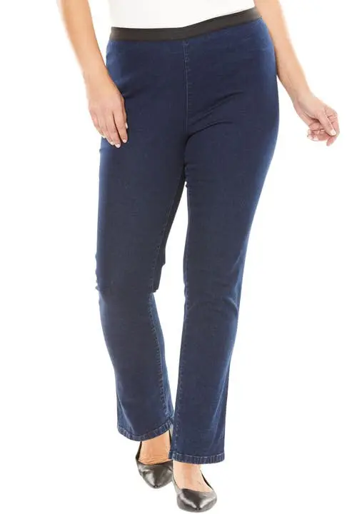 JESSICA LONDON Stretch Denim Straight-leg Jeggings - Indigo