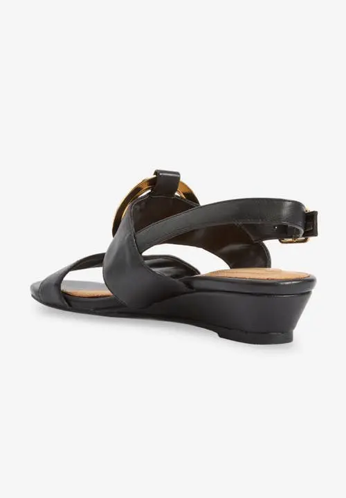 COMFORTVIEW The Rosetta Wedge Sandal - Black