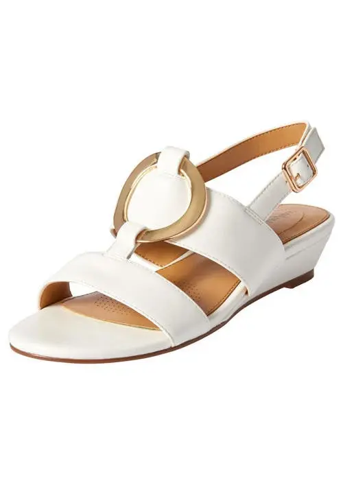 COMFORTVIEW Rosetta Wedge Sandal - White