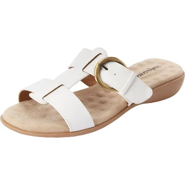 COMFORTVIEW Slip-on Sandal With Buckle Detail - White