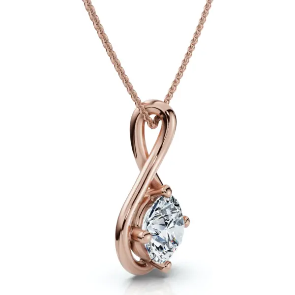 BLISS DIAMOND 1 Carat Lab Grown Diamond Infinity Pendant Necklace - Rose Gold