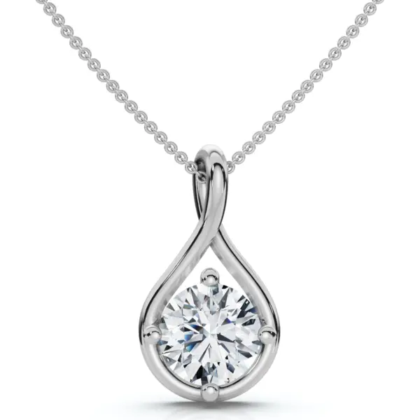 BLISS DIAMOND 1 Carat Lab Grown Diamond Infinity Pendant Necklace - White Gold
