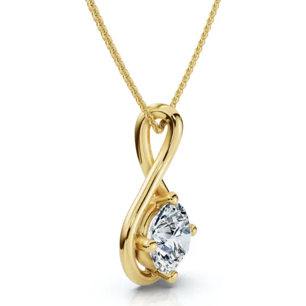 BLISS DIAMOND 1 Carat Lab Grown Diamond Infinity Pendant Necklace - Yellow Gold