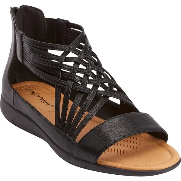 COMFORTVIEW The Alicia Sandal - Black