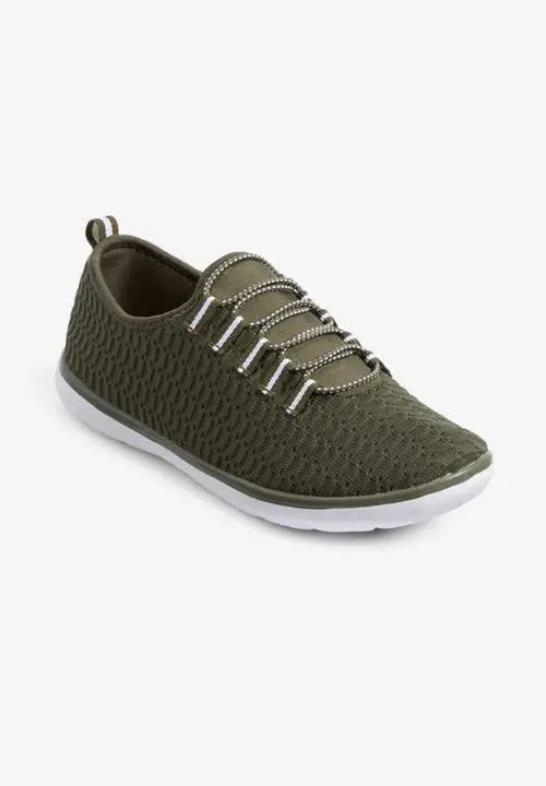 COMFORTVIEW Cv Sport Ariya Textured Knit Slip On Sneaker - Dark Olive