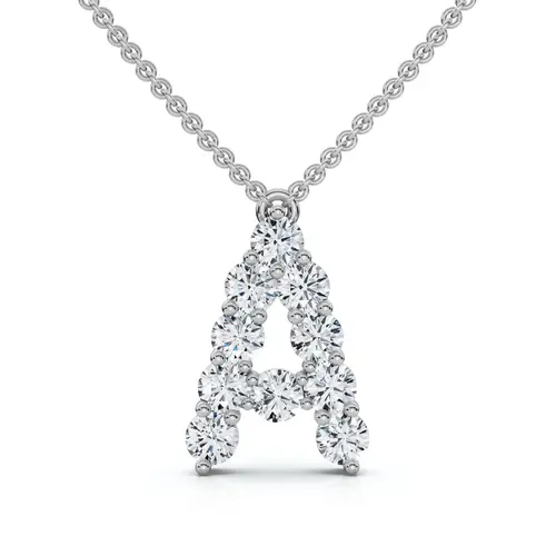 BLISS DIAMOND 1ct Diamond Initial "a" Pendant Necklace - White Gold