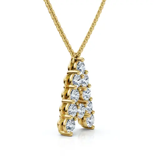 BLISS DIAMOND 1ct Diamond Initial "a" Pendant Necklace - Yellow Gold