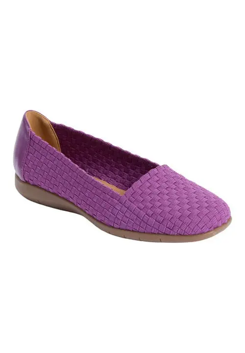 COMFORTVIEW Bethany Stretch Woven Slip-on Flat - Amethyst