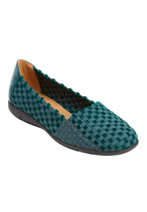 COMFORTVIEW Bethany Stretch Woven Slip-on Flat - Dark Hunter