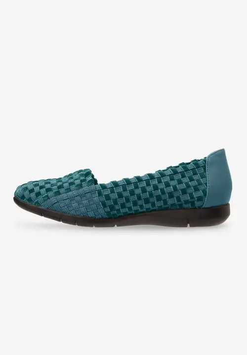 COMFORTVIEW Bethany Stretch Woven Slip-on Flat - Dark Hunter