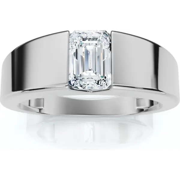 BLISS DIAMOND 1 Carat Emerald Cut Diamond Band In 14k Gold Or - 14k White Gold