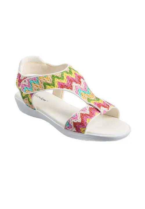 COMFORTVIEW Charlotte Orthotic Sandal - White Multi