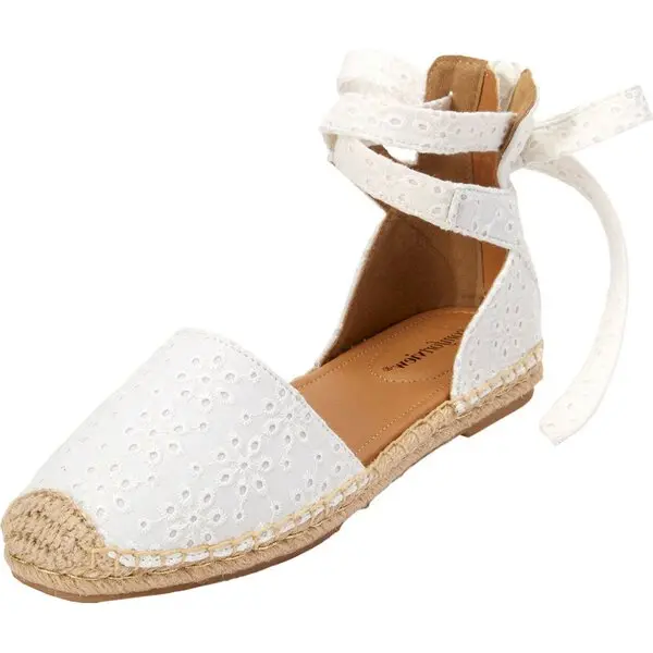 COMFORTVIEW The Shayla Flat Espadrille - White Eyelet