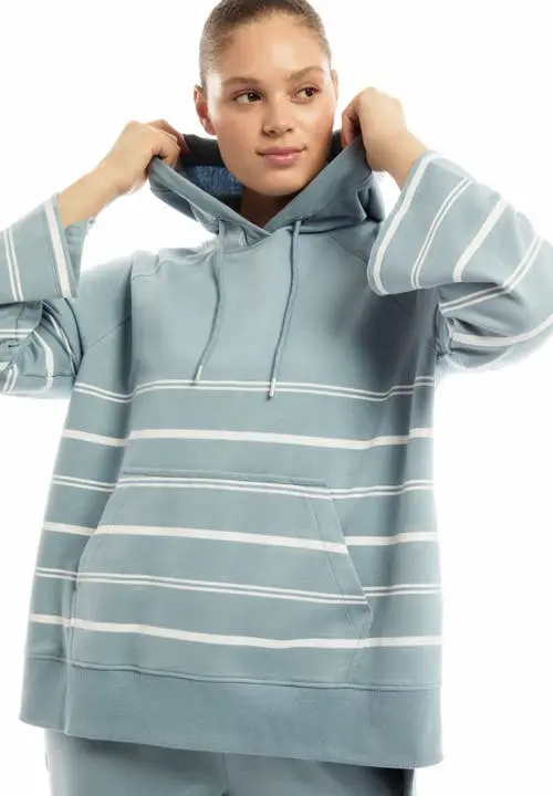 JUNE + VIE Bell-sleeve French Terry Pullover - Mountain Spring