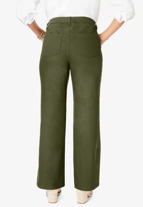 JESSICA LONDON True Fit Stretch Denim Wide Leg Jean