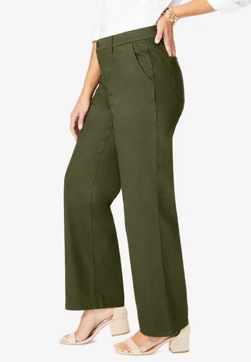 JESSICA LONDON True Fit Stretch Denim Wide Leg Jean