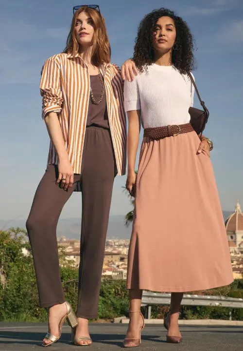 JESSICA LONDON Soft Ease Midi Skirt - Deep Dusk