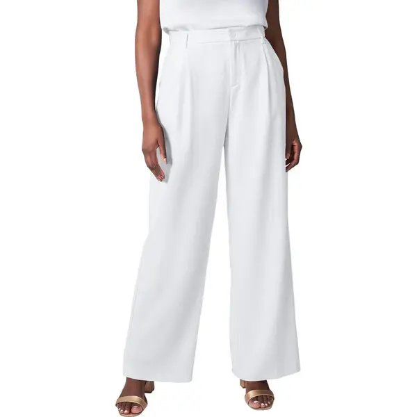 JESSICA LONDON Bi-stretch Wide Leg Pant - White