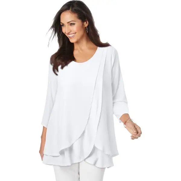 JESSICA LONDON Double Layer Tunic - White